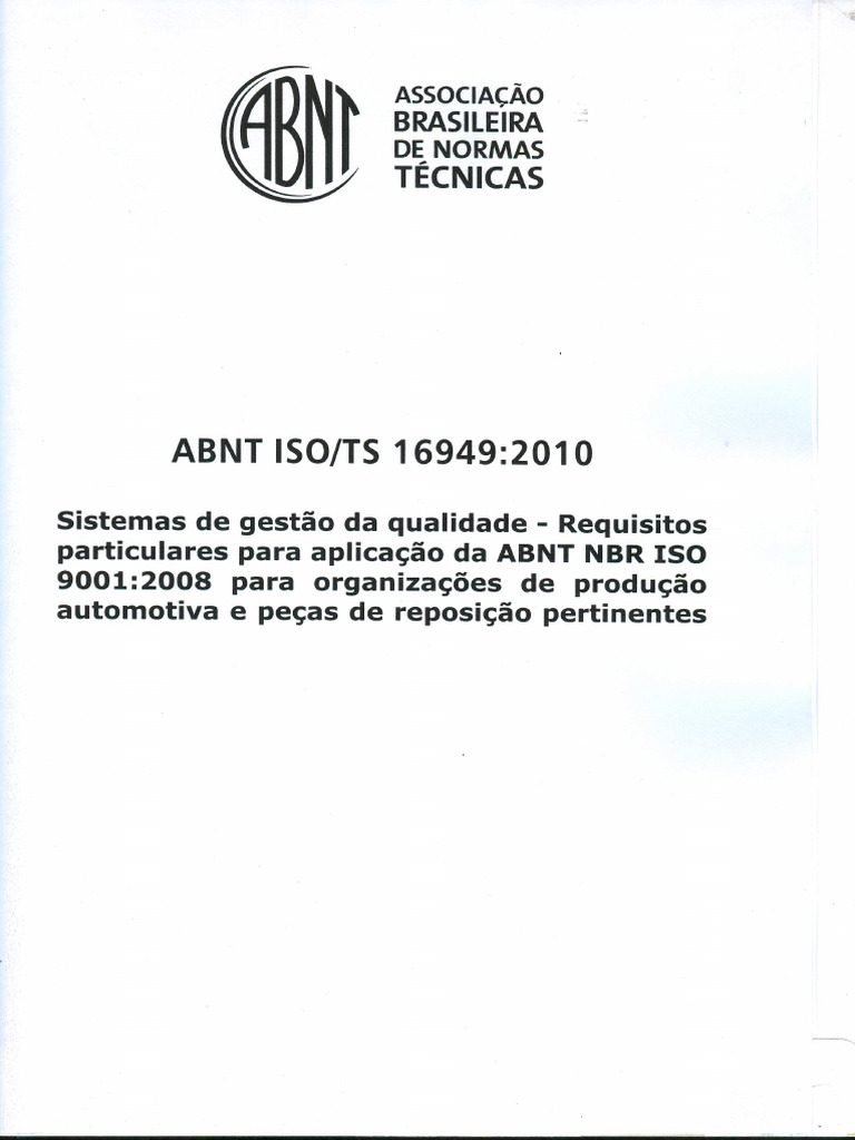 Apêndice E (Pg. 31) - Especificação Técnica ABNT ISO TS 16949 | PDF