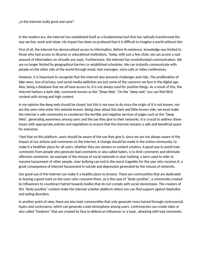 Essay | PDF | Internet | World Wide Web