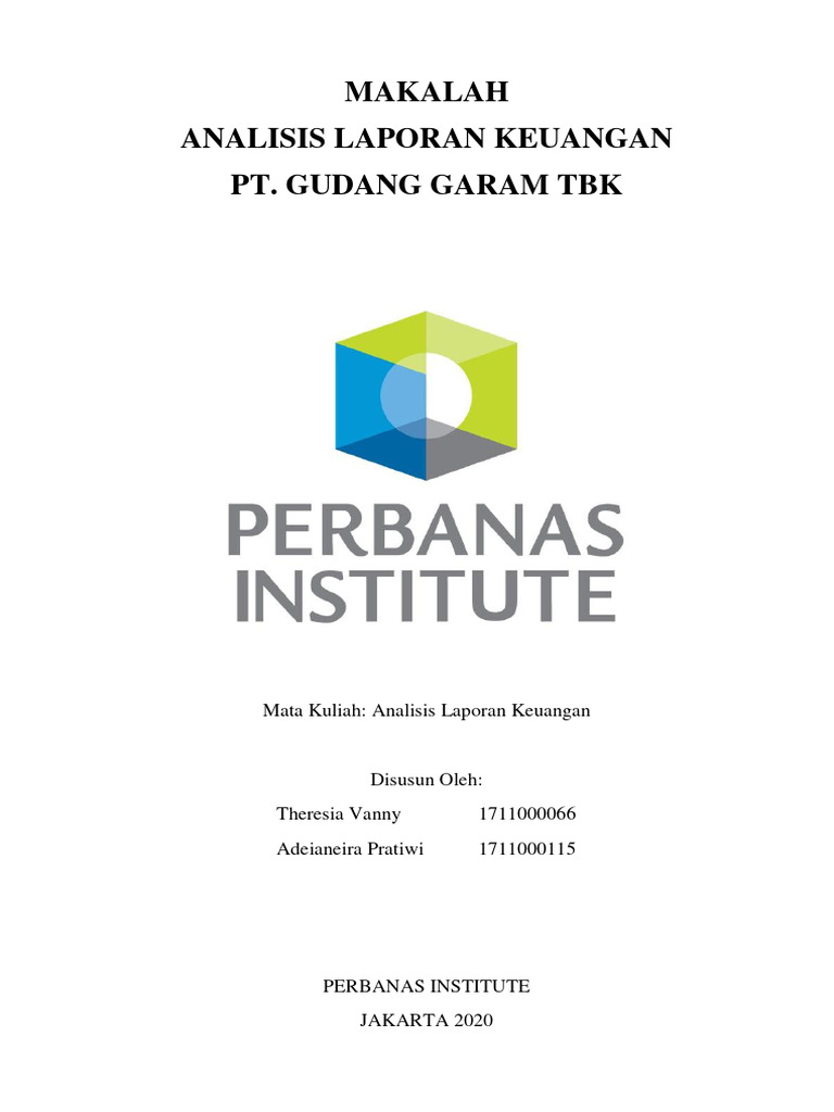 Makalah Analisis Laporan Keuangan PT Gud | PDF