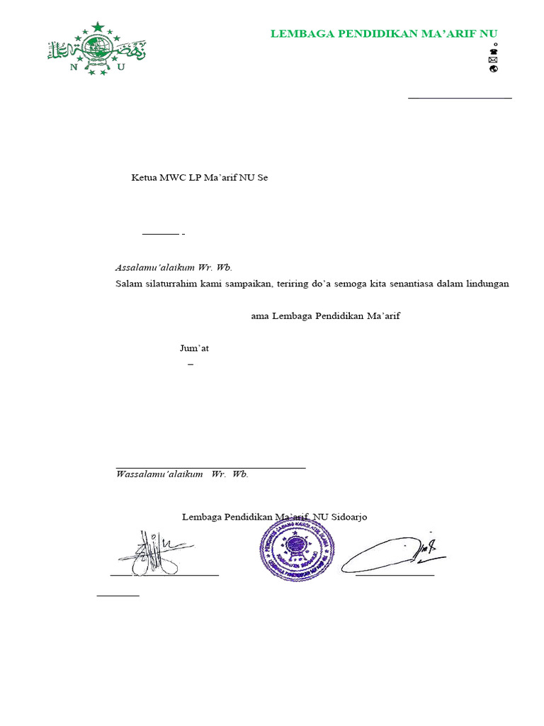 Surat Undangan Penyusunan Soal Sas | PDF