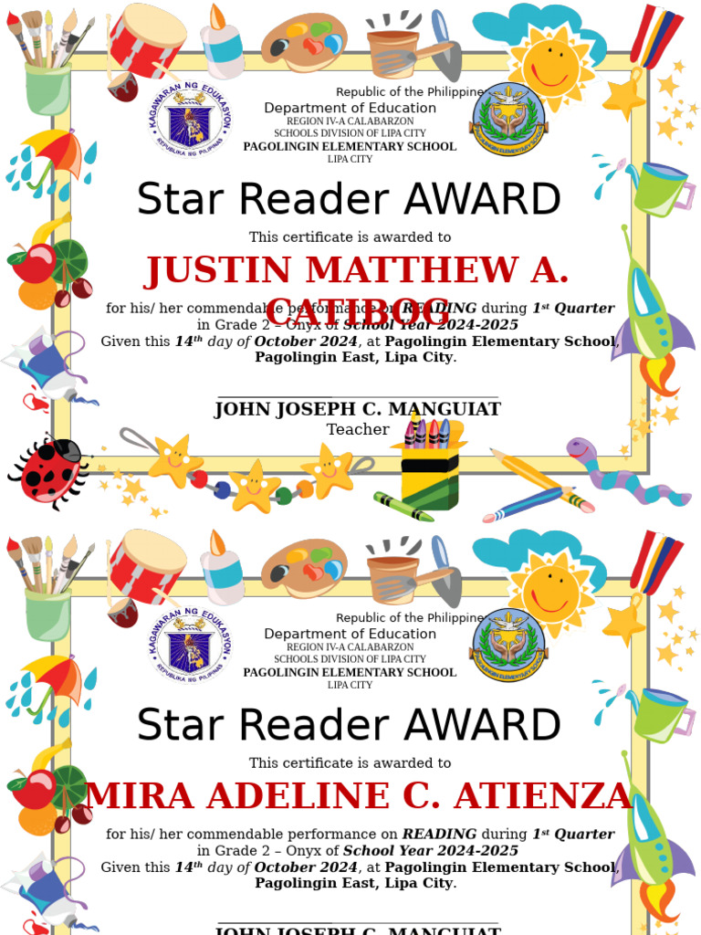 Star-Reader-Award (Autosaved) | PDF | Philippines | Public Administration