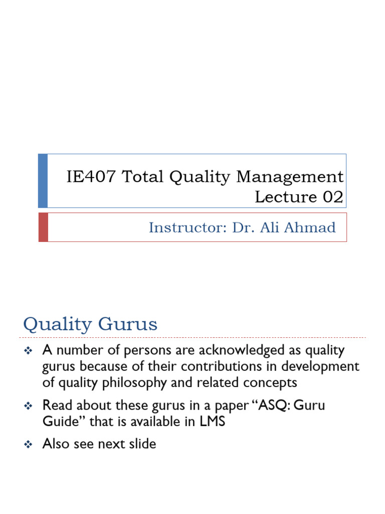 Contributions of Quality Gurus | PDF | Career & Growth