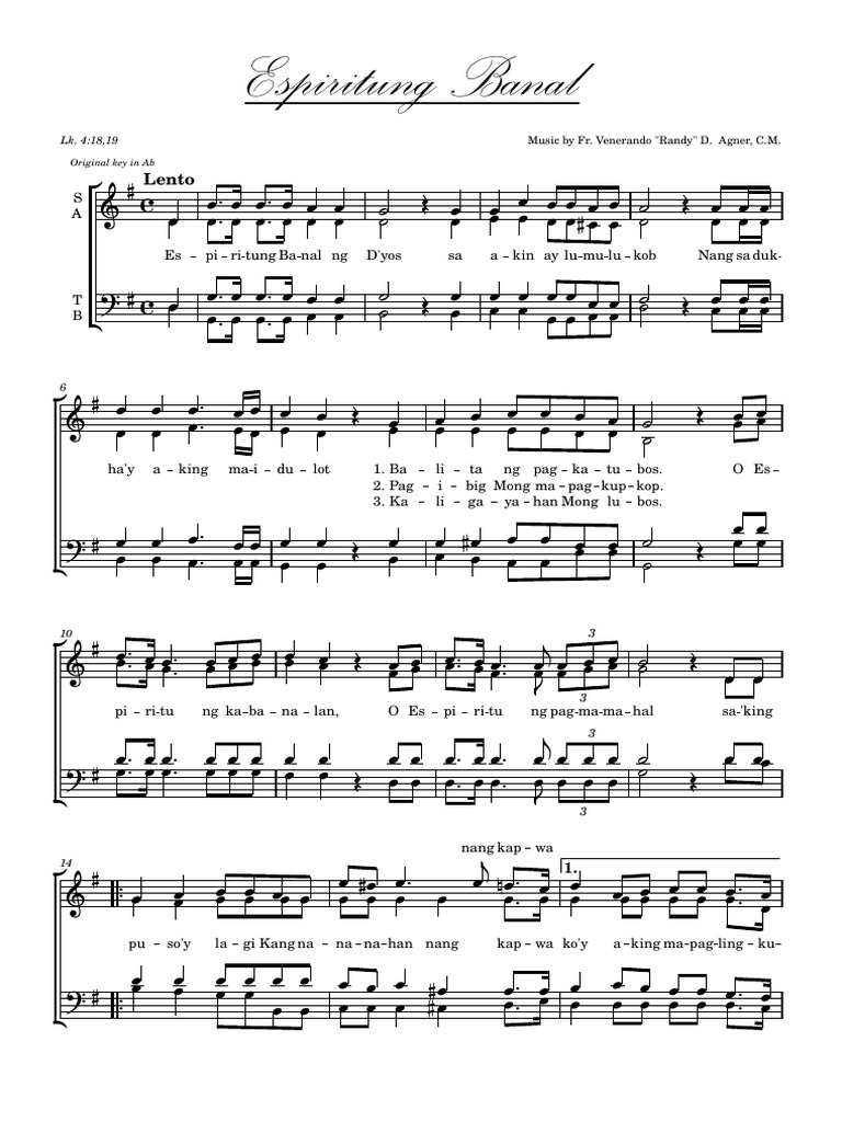 Espiritung - Banal SATB Full Score | PDF