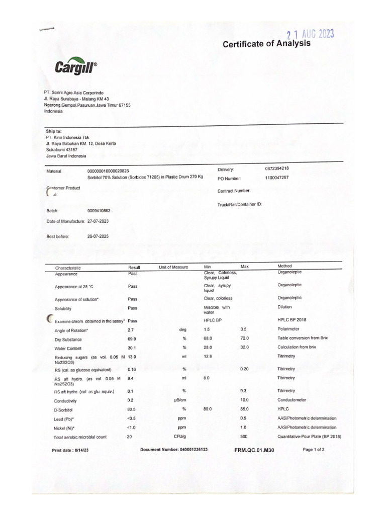 COA BRYNA 04 Lot 0009410862 | PDF