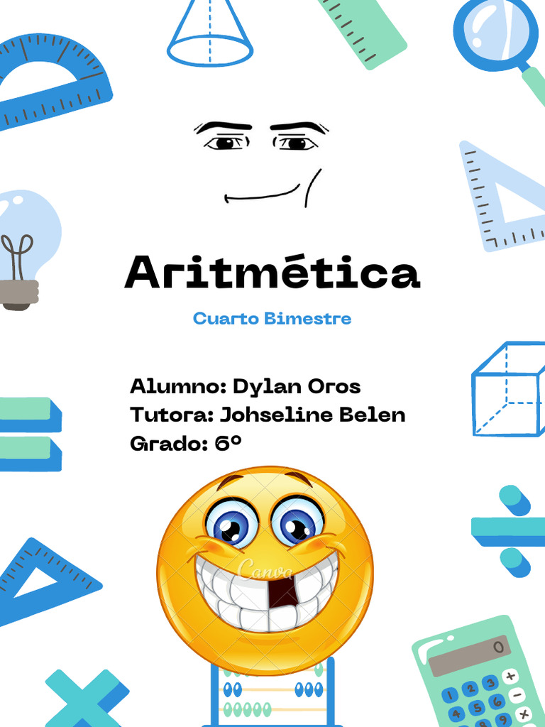 Documento A4 Portada Proyecto Matemáticas Ilustrado Azul | PDF