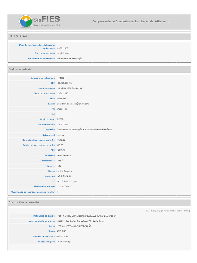SisFIES - Sistema de Financiamento Ao Estudante | PDF | Crédito ...