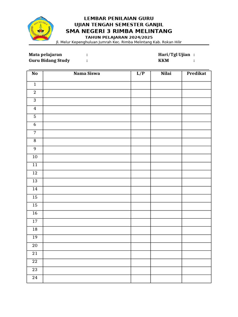 Lembar Penilaian Guru Sma 3 RM | PDF | Karier & Perkembangan
