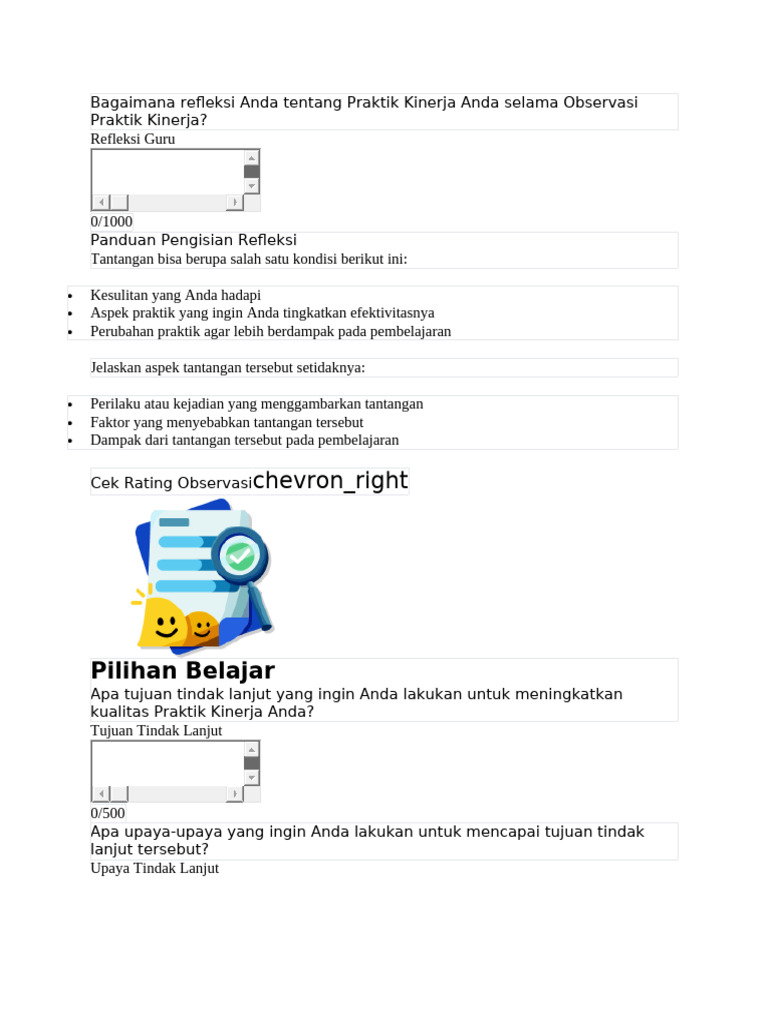 Refleksi Praktik Kinerja Guru | PDF