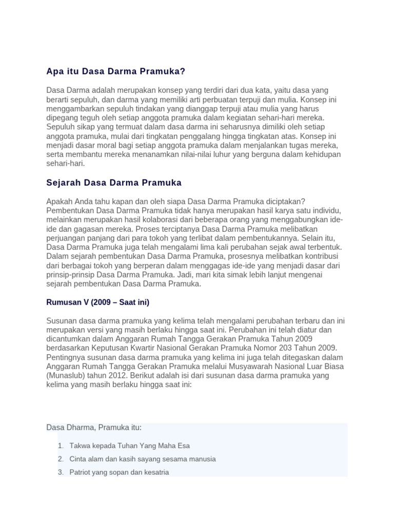 Apa Itu Dasa Darma Pramuka | PDF