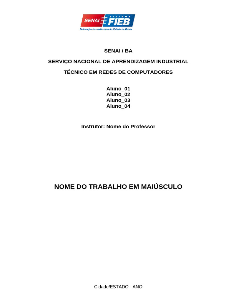 Anexo 12 - Modelo de Relatório SENAI | PDF