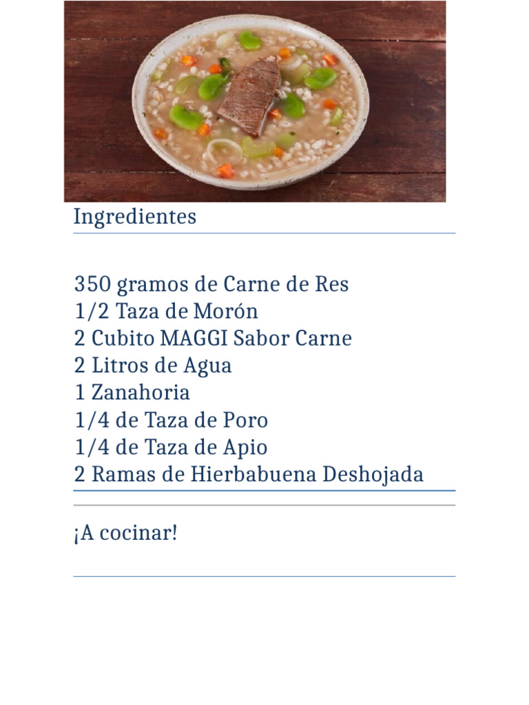 Sopa de Moron | PDF | Salud y bienestar | Ciencia y matemáticas