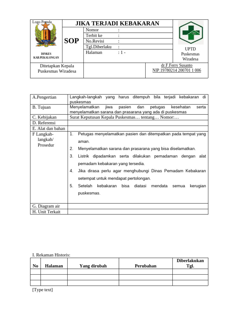 8.5.1.3 Sop Jika Terjadi Kebakaran | PDF