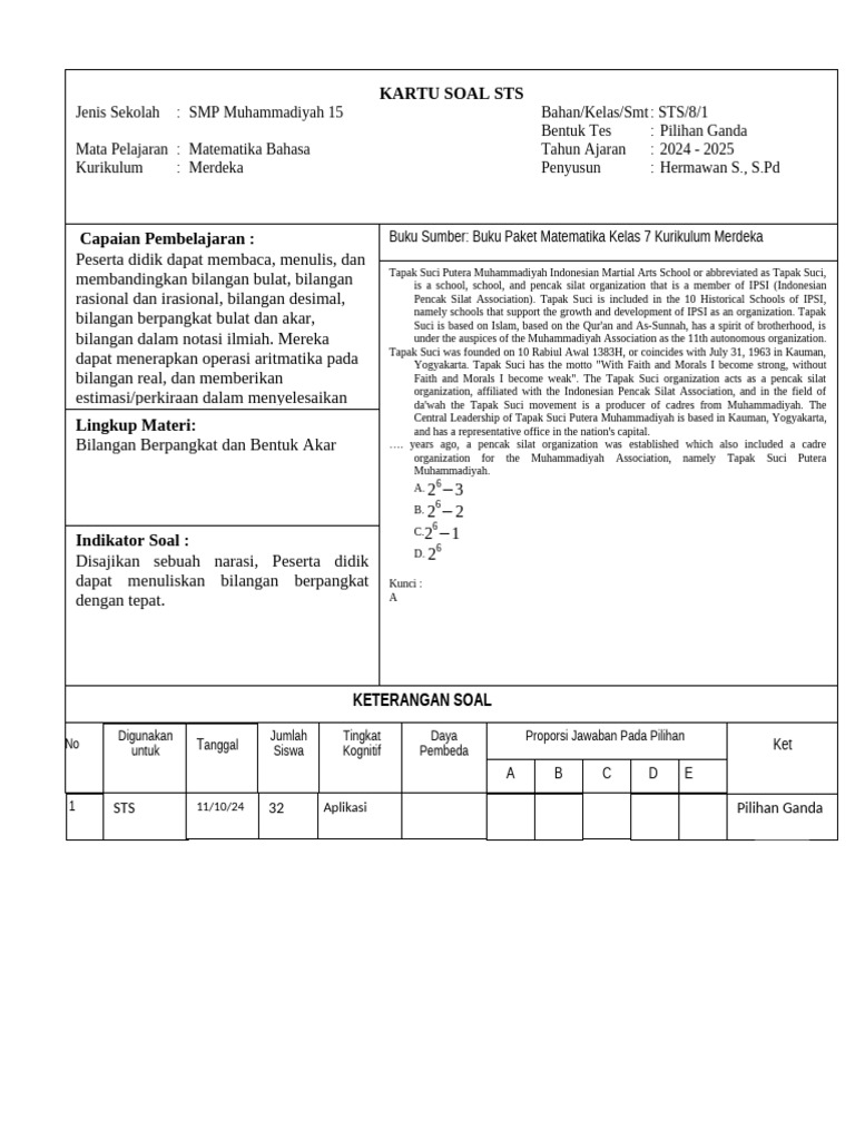 Karsol Fix MTK 8H | PDF | Salafi Movement | Indonesia