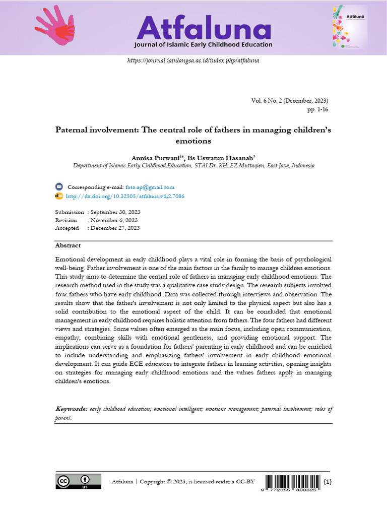 Paternal Involvement The Central Role of Fathers in Managing 3oejtd1ghe ...