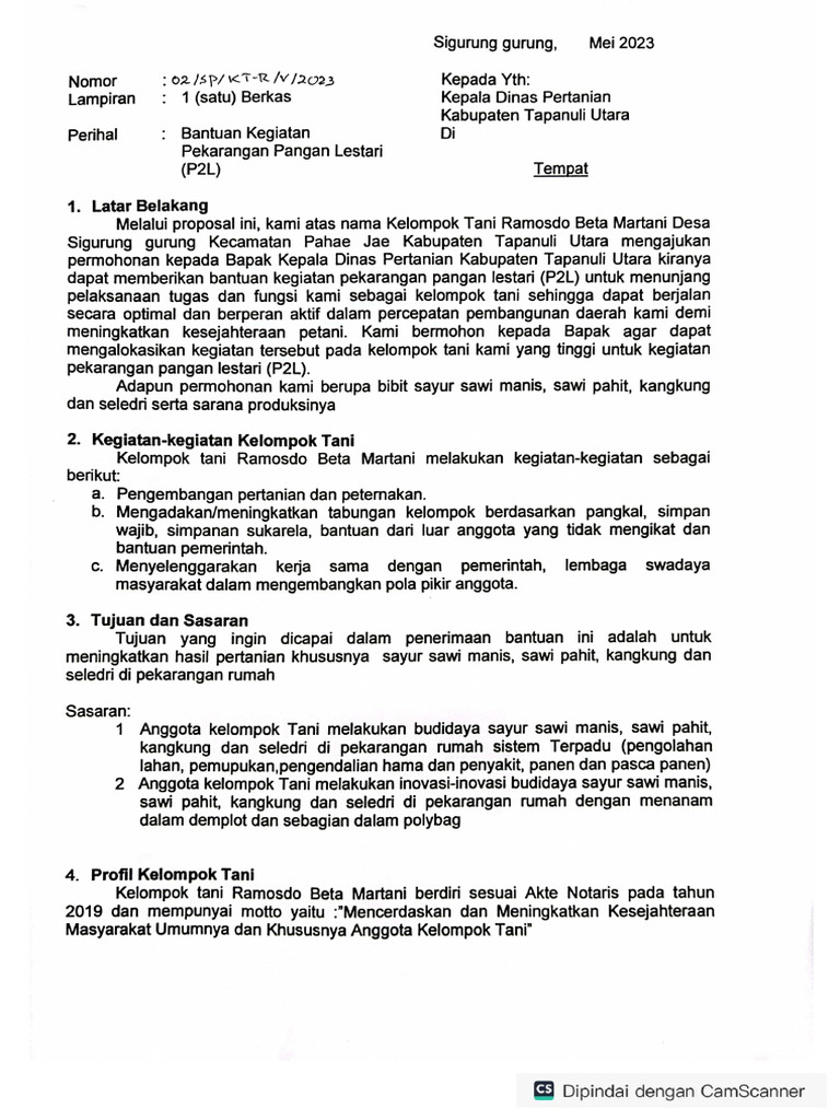 Contoh Permohonan p2l | PDF