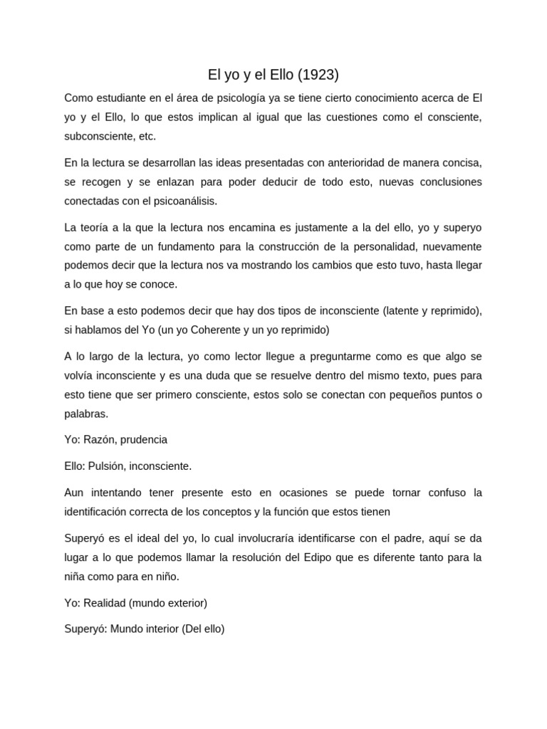 El Yo y El Ello | PDF | Filosofía | Ciencia y matemáticas