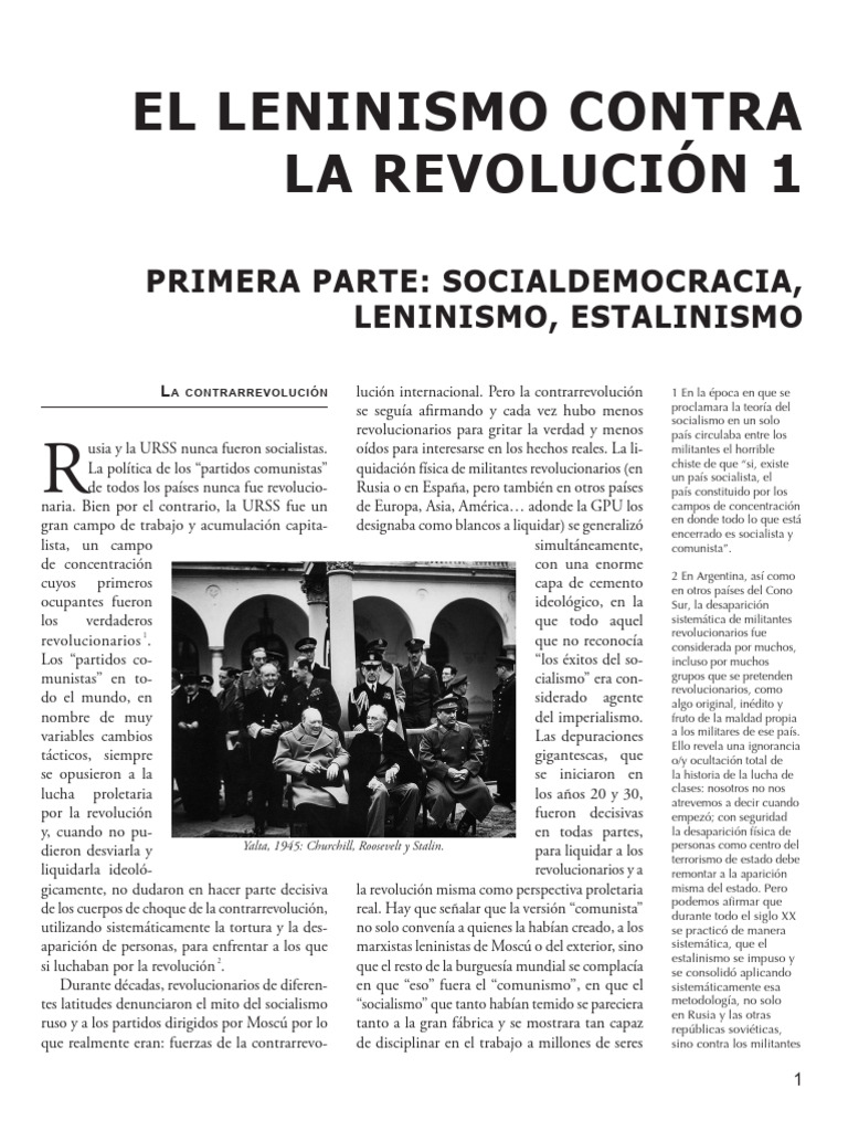 Leninismo y Contrarevolucion 1 | PDF | Comunismo | Socialismo