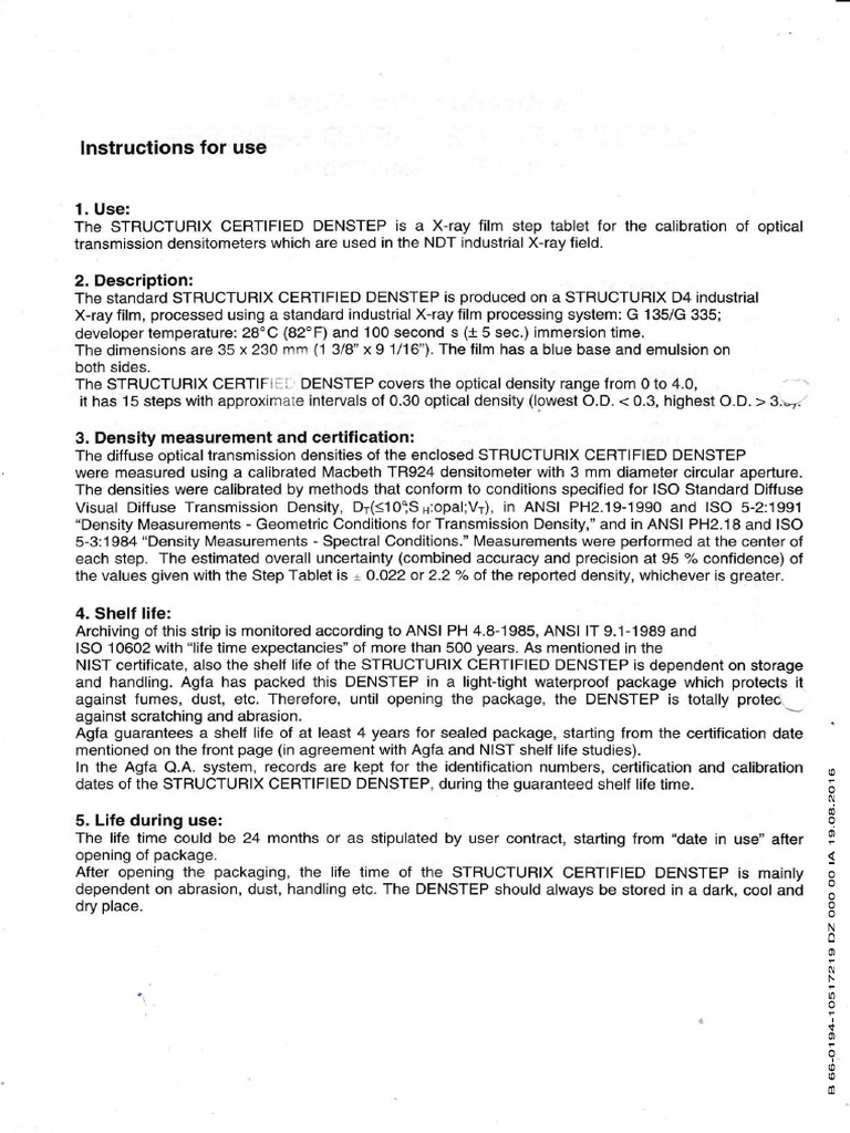 STRUCTURIX CERTIFIED DENSTEP Guide | PDF | Density | Optics