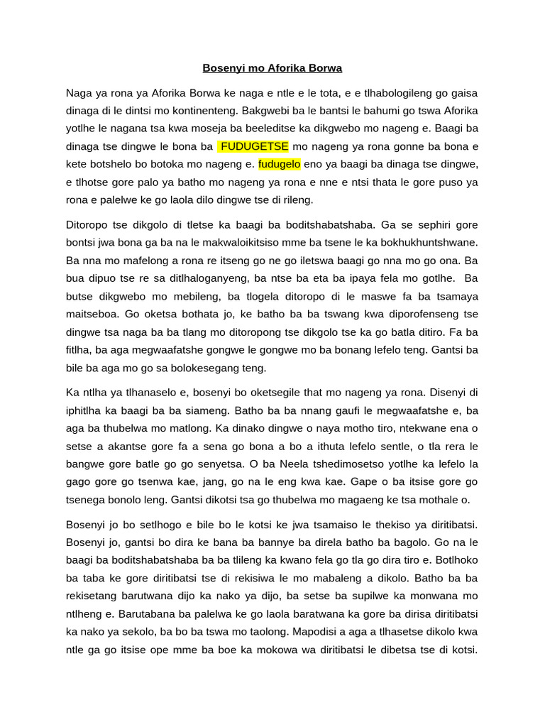 Setswana | PDF