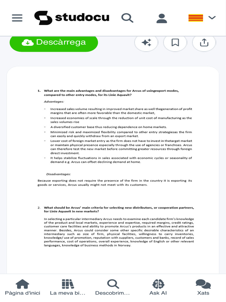 Case 15 - Apuntes - What Are The Main Advantages and Disadvantages For ...