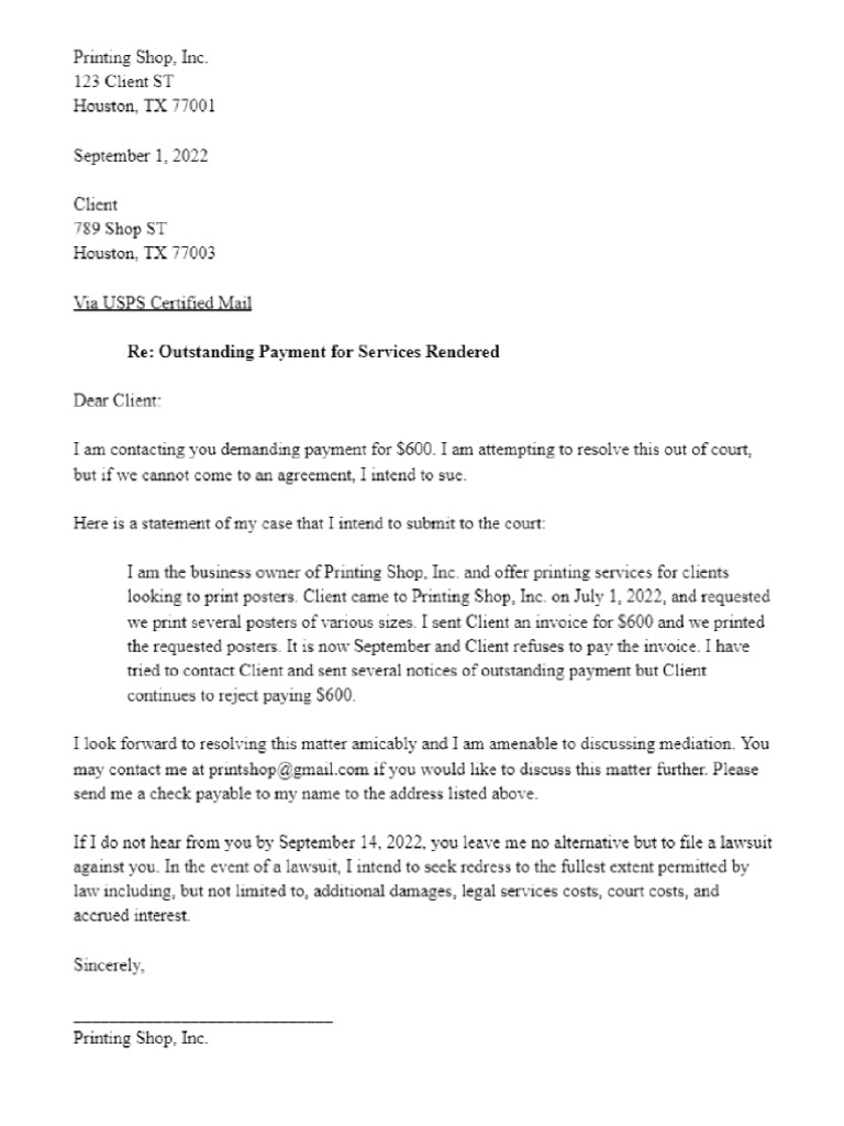 Sample of Demand Letter | PDF