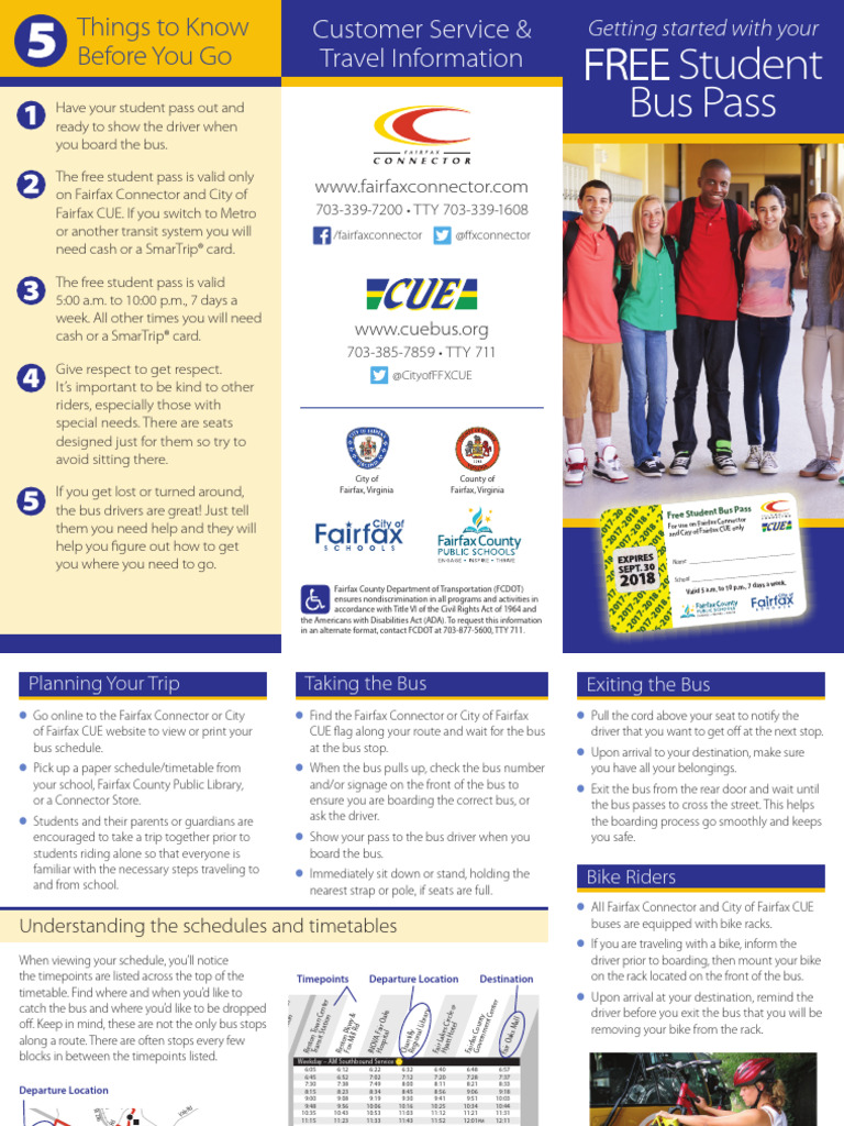 Fairfax Connector Bus Student Trifold Eng 2017-18 Web | PDF | Public ...