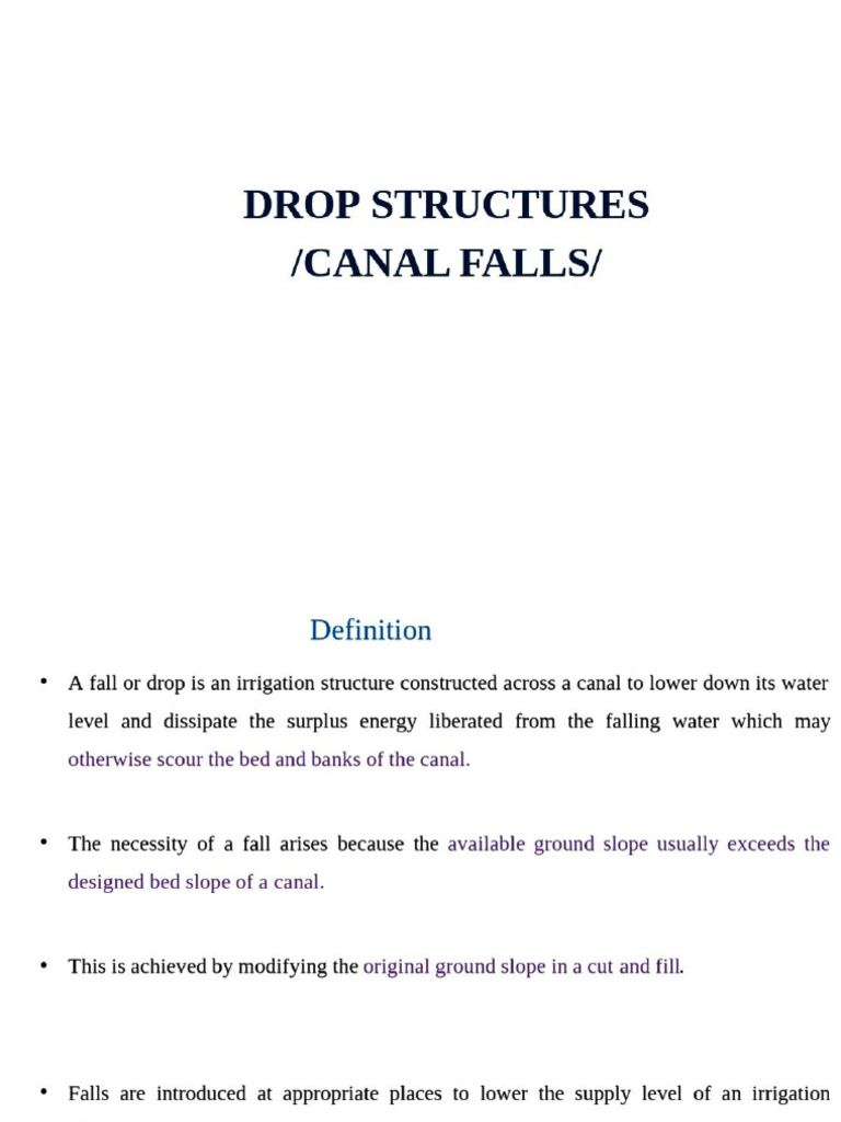 Drop Structures#Canal Falls | PDF