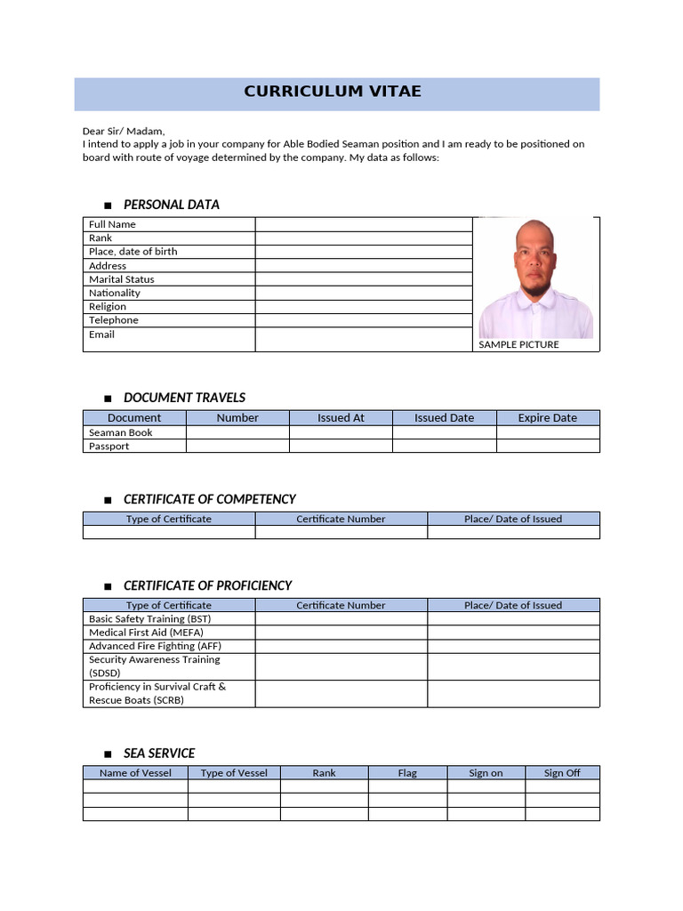 Seaman CV Edit | PDF