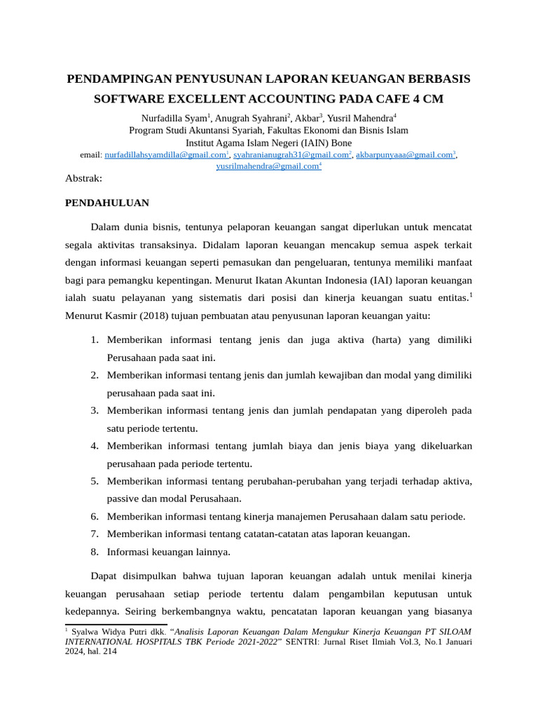 KLP 5 - Pendampingan Penyusunan Laporan Keuangan Berbasis Software Excellent Accounting Pada ...