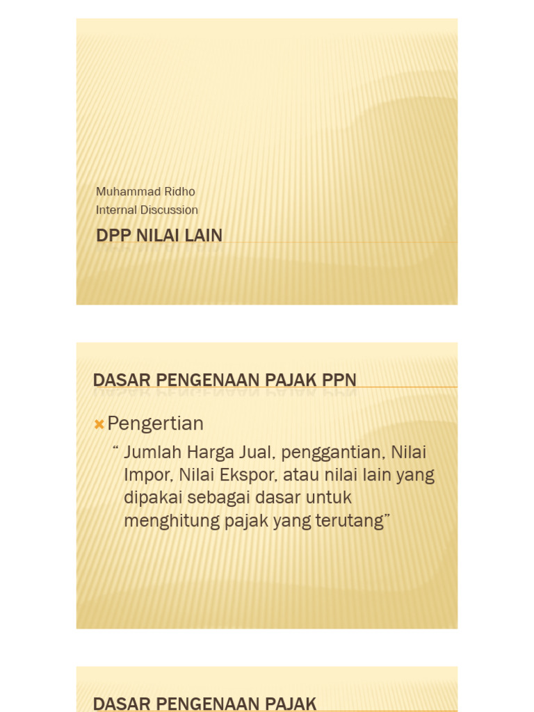 Presntation DPP Nilai Lain | PDF | Bisnis | Teknologi & Rekayasa