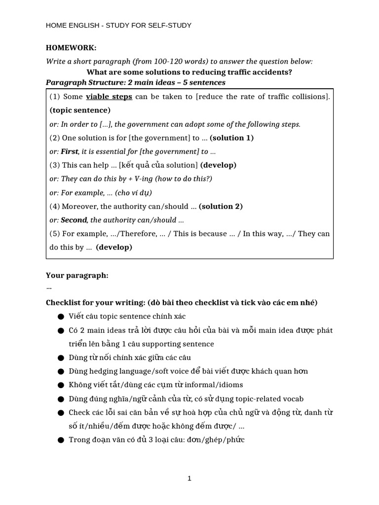L5 Homework - Writing A Paragraph | PDF
