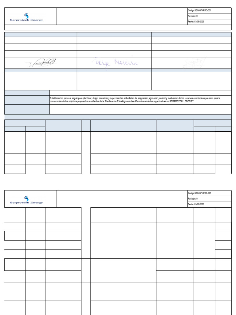 Seg-Gfi-Prc-001 Caracterizacion Gfi | PDF | Presupuesto | Planificación