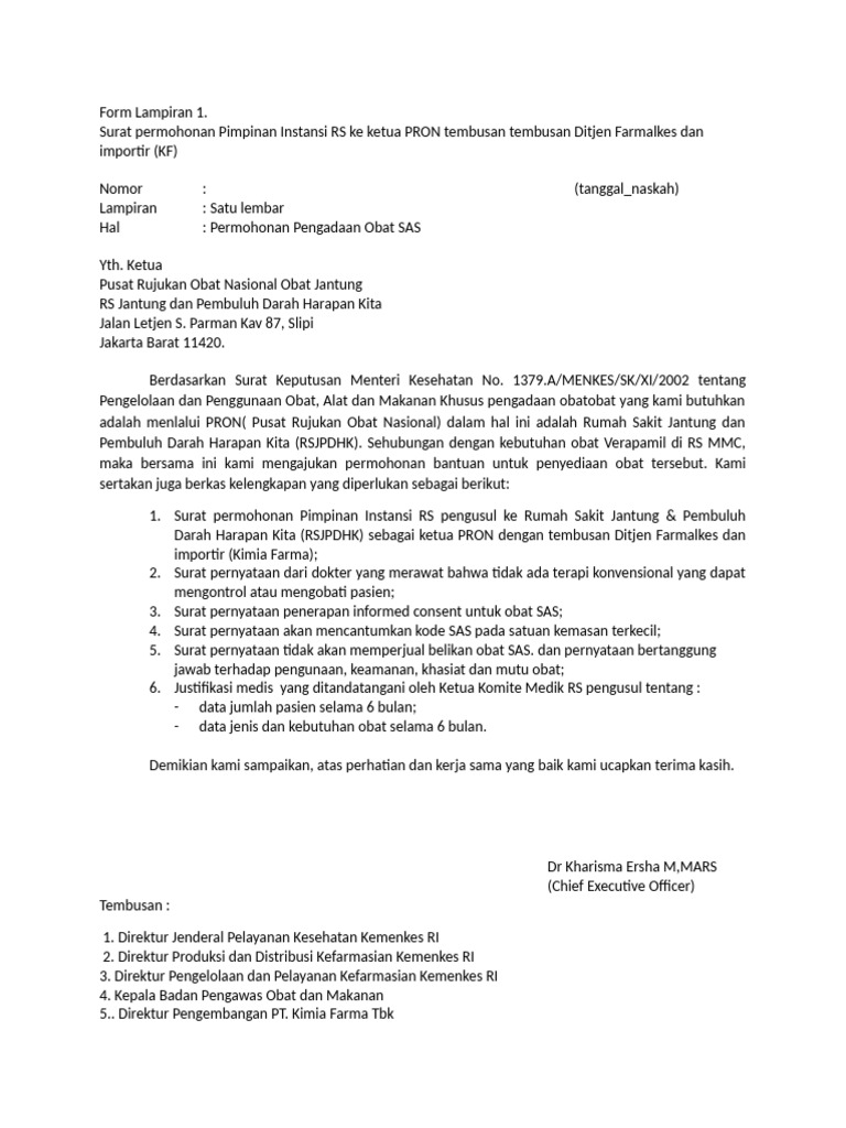 Form Lampiran 1 Ditjen Farmalkes | PDF | Sains & Matematika