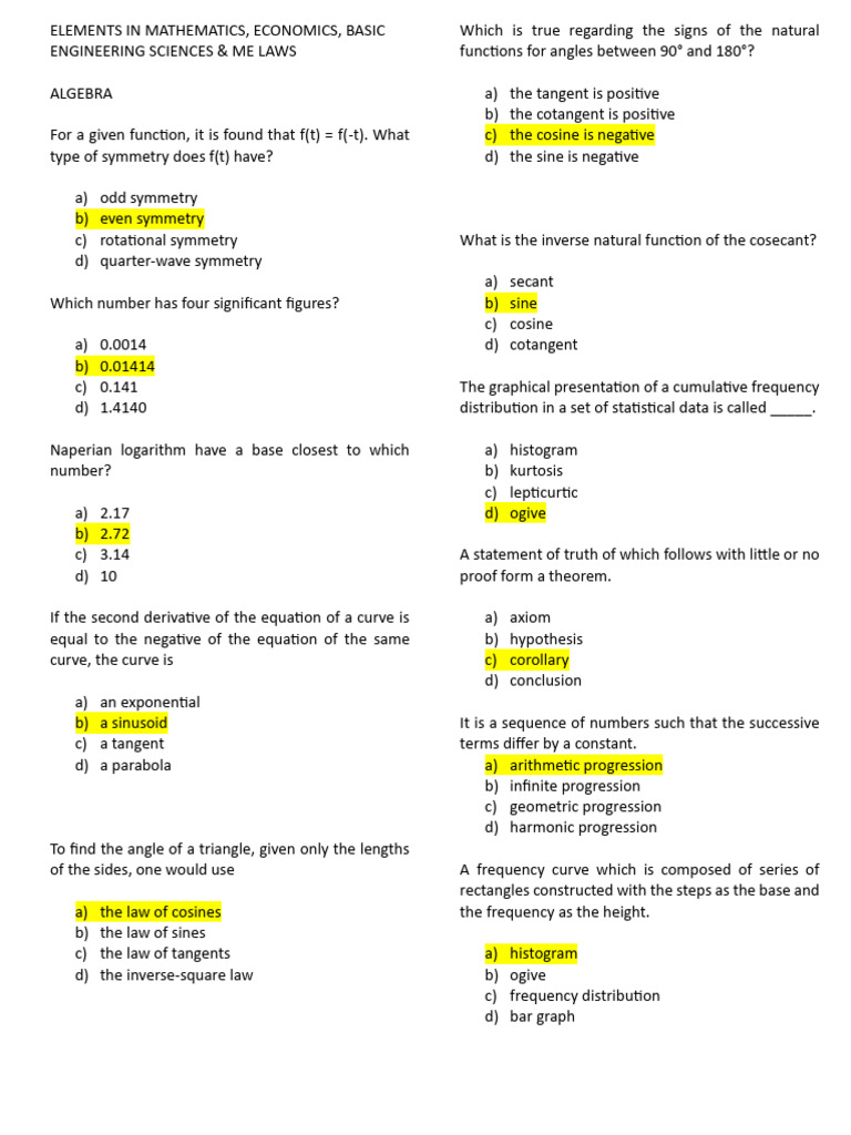 1 Math Terms Yellow Book | PDF | Trigonometric Functions | Numbers