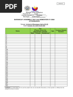 Attendance For Barangay Assembly | PDF