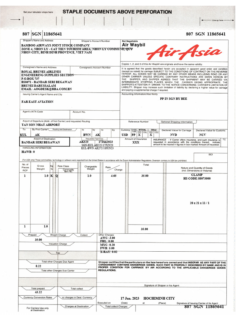 Mawb (Direct) 807-11865641 | PDF