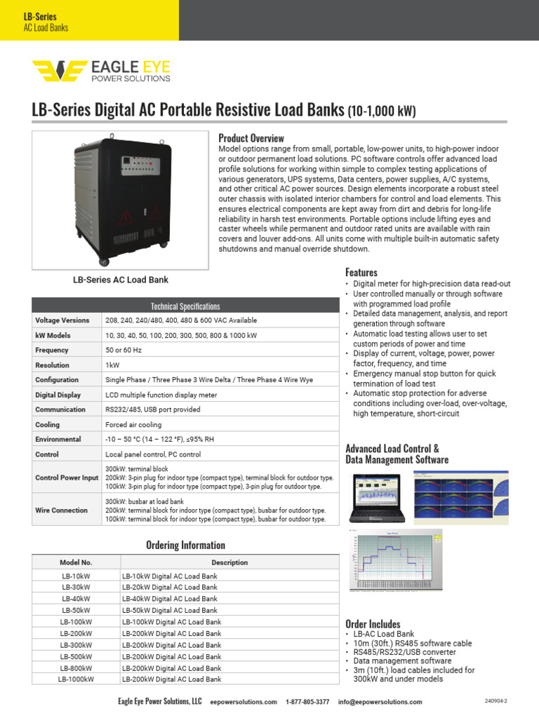 LB Series Ac Resisitve Three Phase Data Sheet 240904 1 | PDF ...