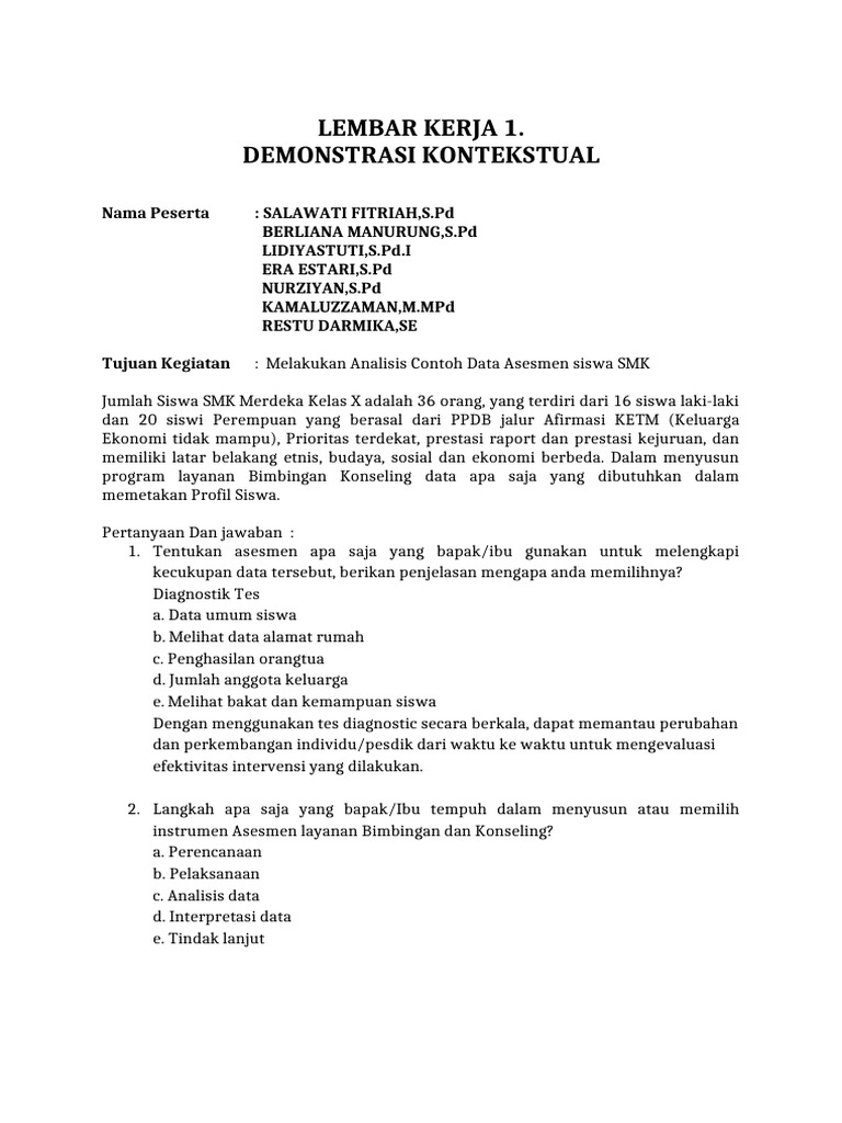 Salinan Dari LK 1. DK-Asesmen Layanan BK | PDF | Karier & Perkembangan | Kesehatan Holistik