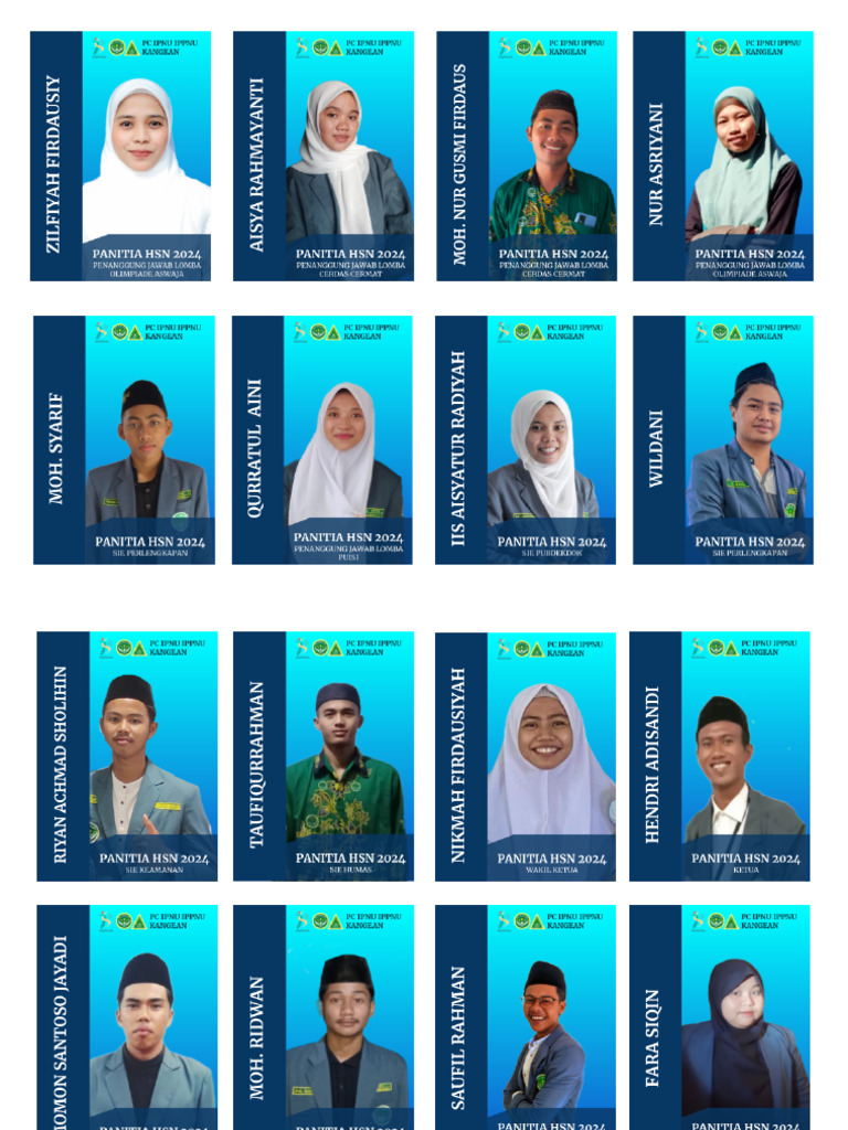 Id Card Panitia HSN 2024 Ipnu Ippnu | PDF