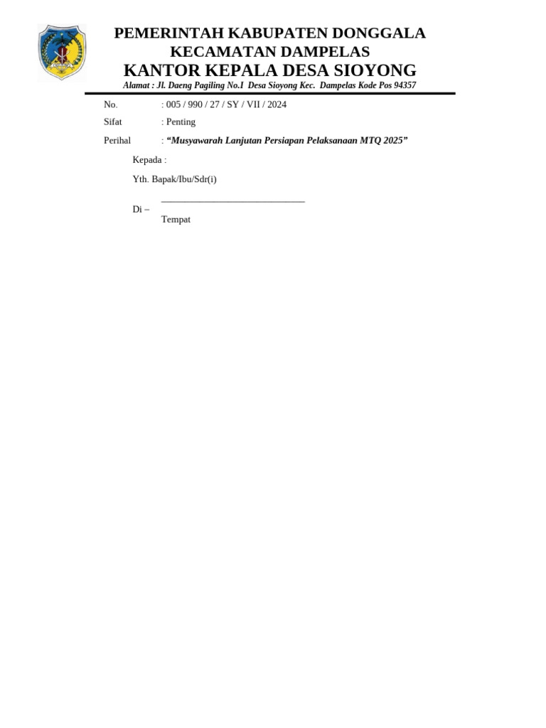 Undangan Kop Desa | PDF