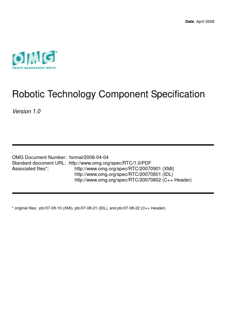 Robotic Technology Component Specification | PDF | Object Management ...