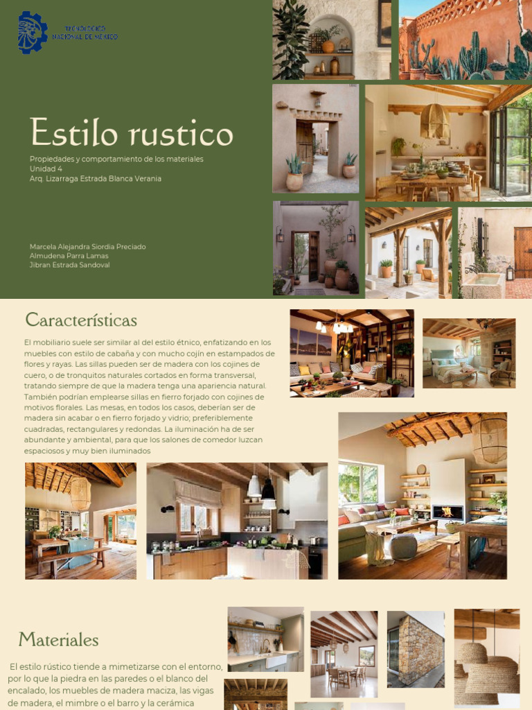 Características del Estilo Rústico | PDF | Cocina, comidas y vino ...