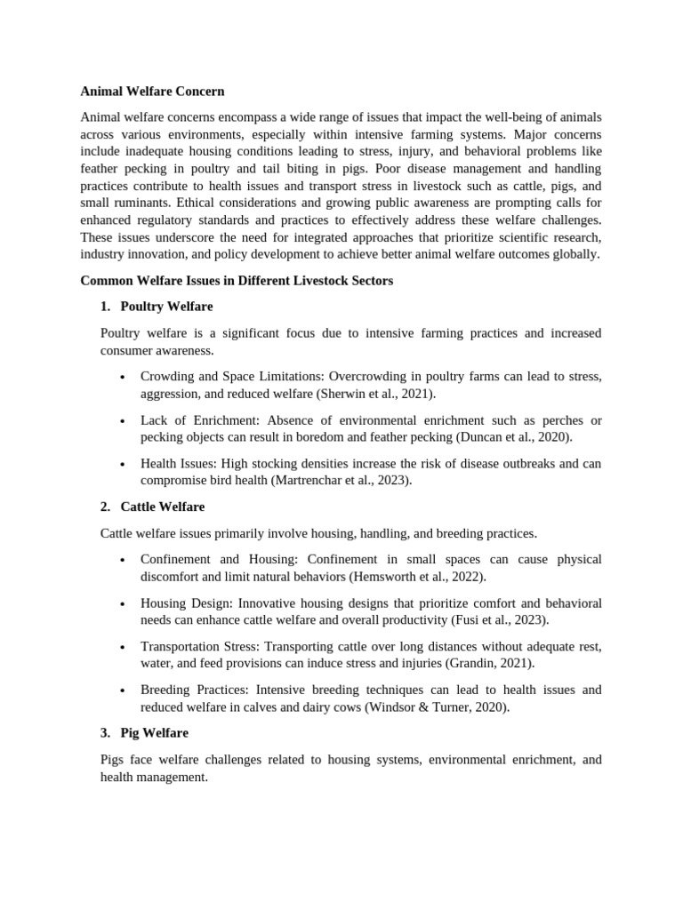 Animal Welfare Concern | PDF | Animal Welfare | Stress (Biology)