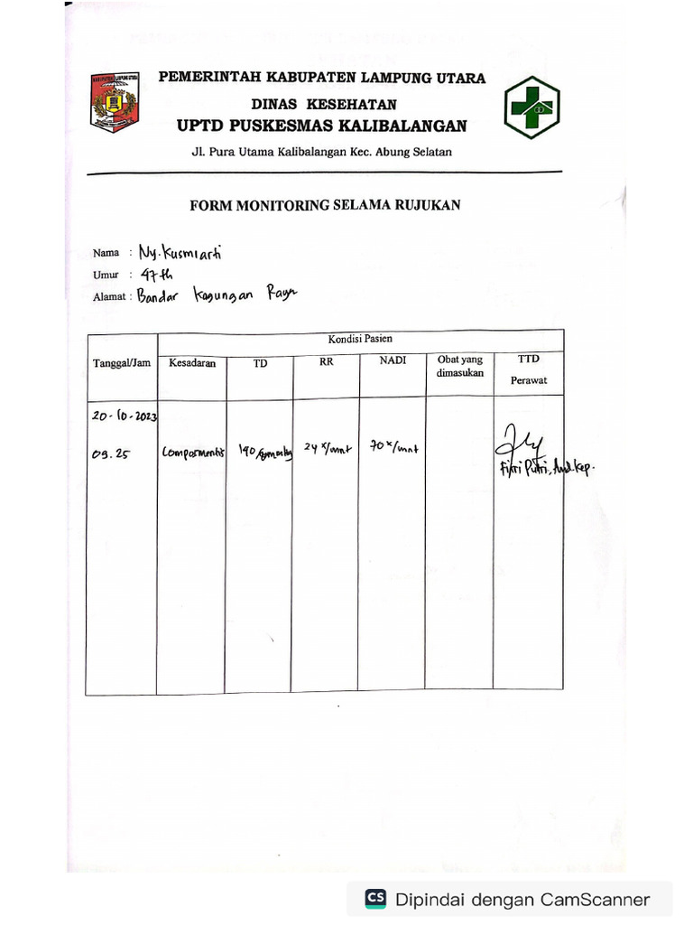 Form Monitoring Rujukan | PDF