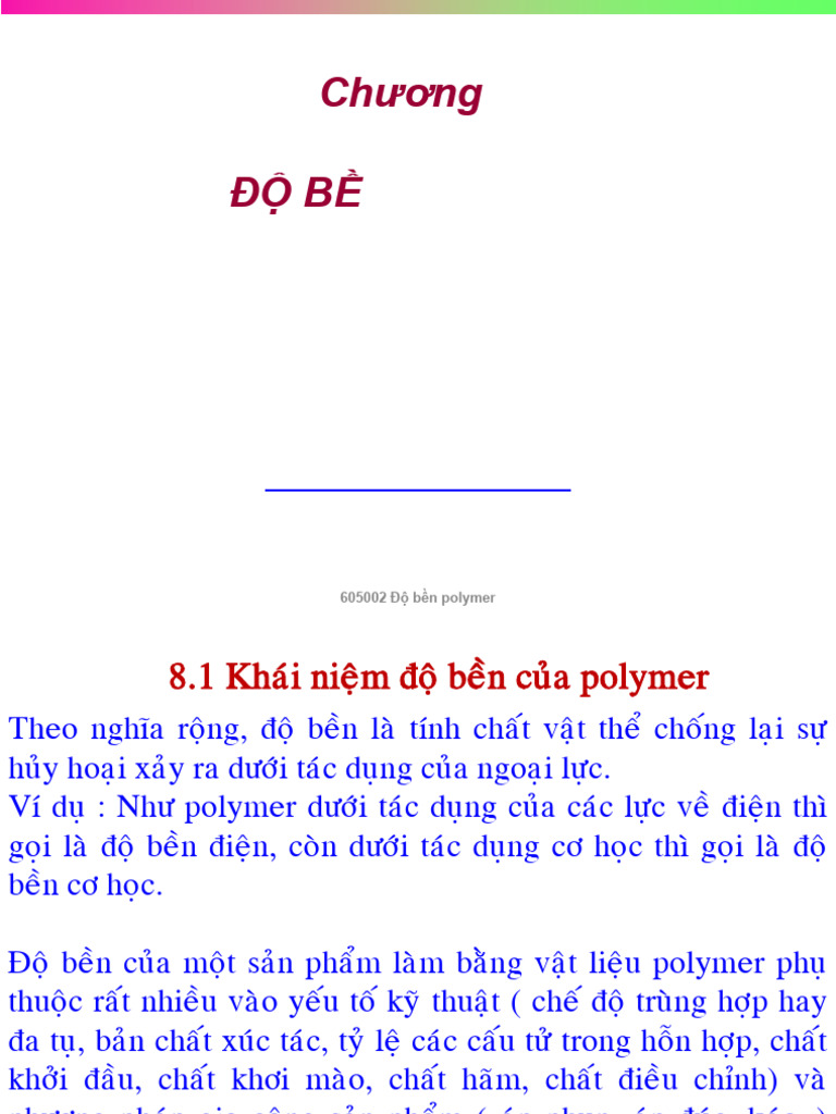 Hoa Hoc Hoa Ly Polymer Chuong 8 823 | PDF