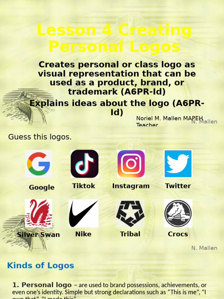 Personal Logo Creation Lesson | PDF | Self-Improvement