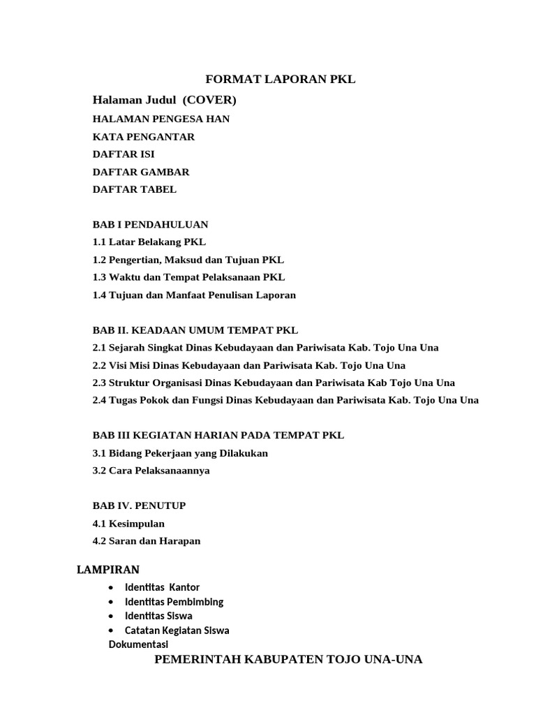 Format Laporan PKL SMK 2024/2025 | PDF