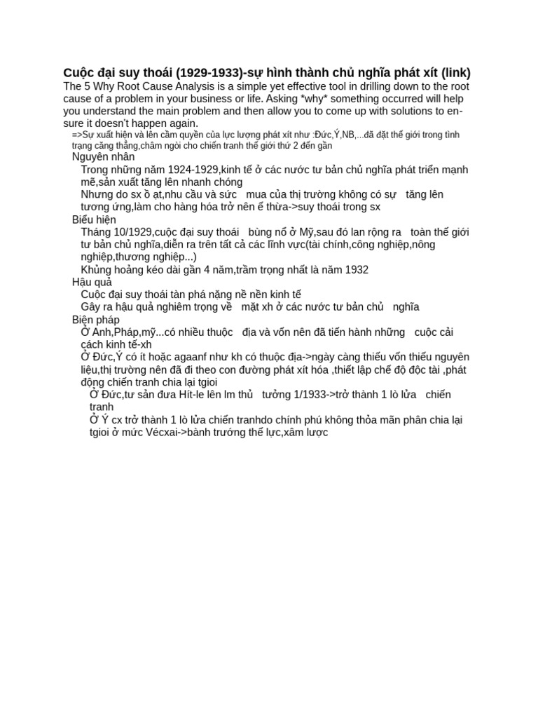 Cu C Đ I Suy Thoái (1929-1933) - S Hình Thành CH Nghĩa Phát Xít | PDF