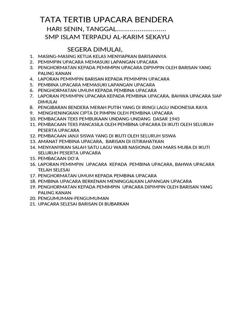 Tata Tertib Upacara Bendera | PDF | Perjalanan | Agama & Spiritualitas