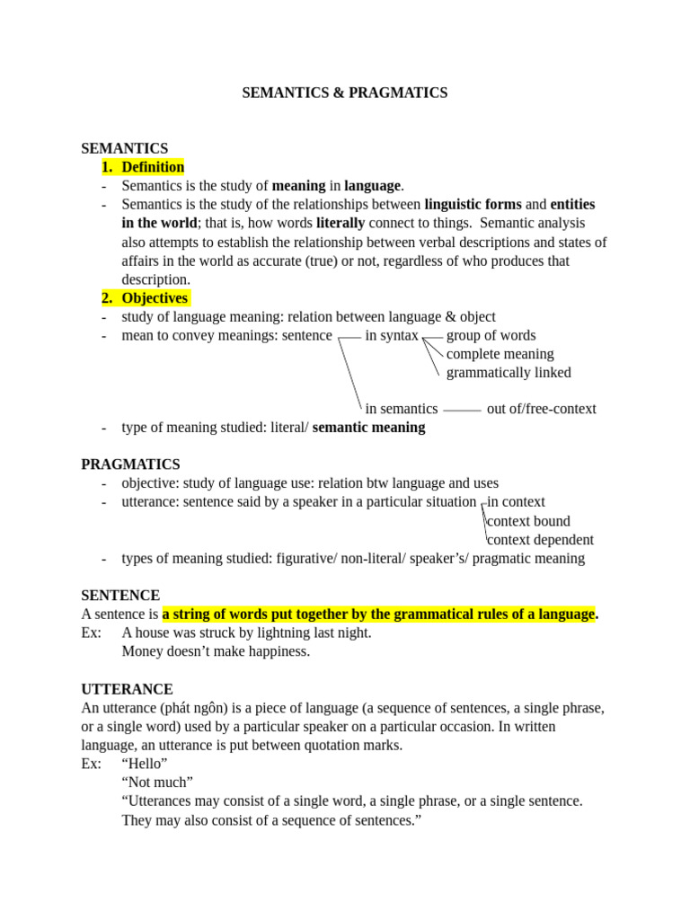 Semantics & Pragmatics | PDF | Semantics | Language Mechanics
